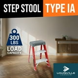 Louisville 2' Fiberglass Ladder, 300lb Cap, FS1502, SHOX Impact ...