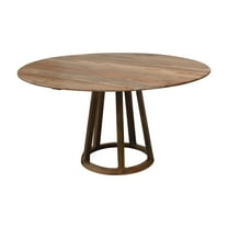 Creative Co-Op Mango Wood Table with Unique Base, Rustic Farmhouse ...