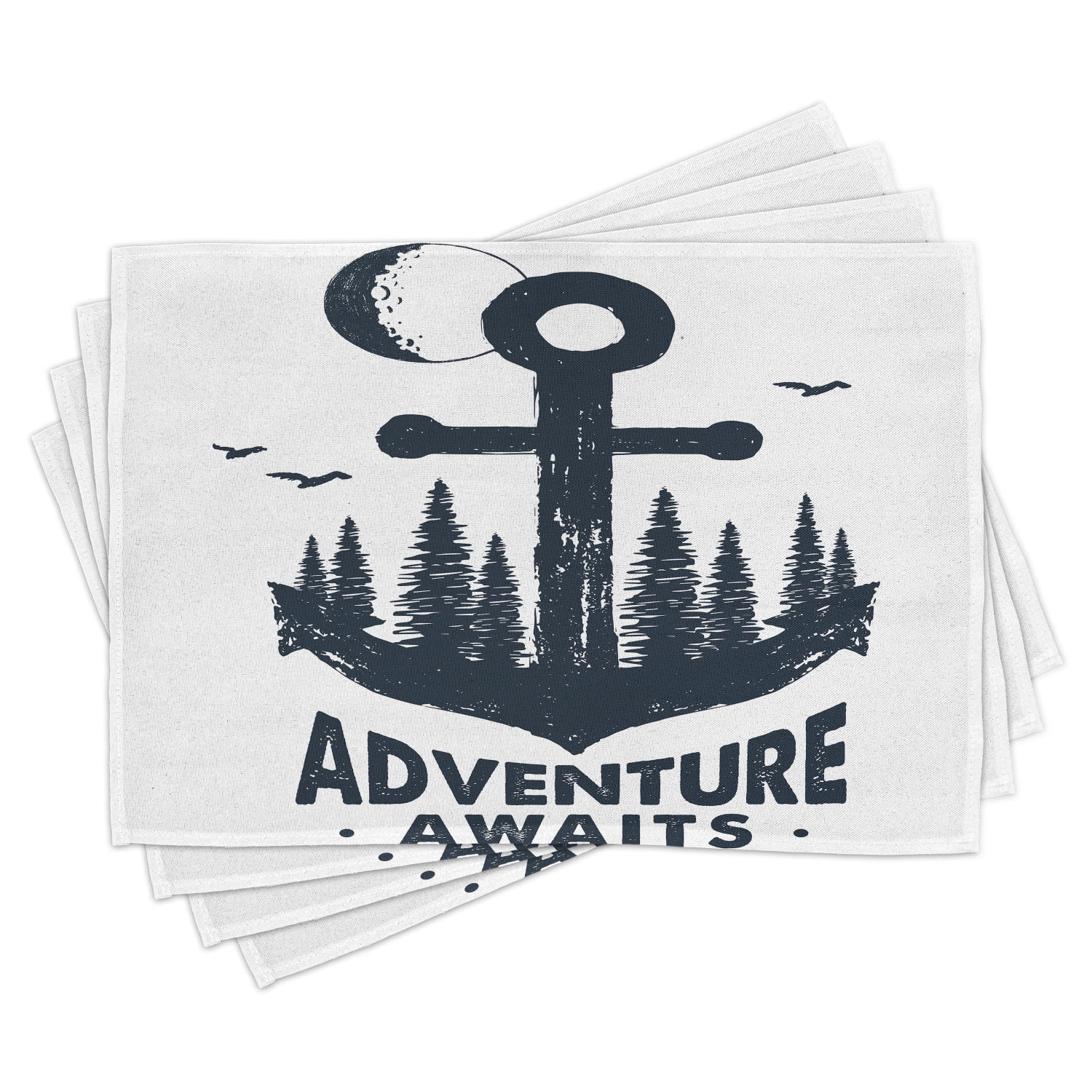 Adventure Placemats Set of 4 Anchor with a Motivational Quote Hand ...