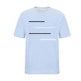 Dolkfu Short Sleeve Men'S Shirts Blue Line Art Crew Neck Tops Striped ...