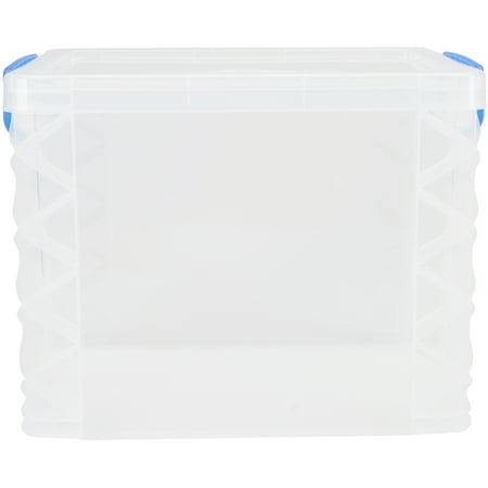 Storage Studios Super Stacker File Box-14.5"X10.5"X11.25" Clear/Blue ...