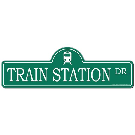 Train Station Street Sign | Indoor/Outdoor | Funny Home Decor for ...
