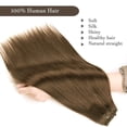 Ash Brown Clip In Straight Hair Extension Light Brown Color Human Hair ...