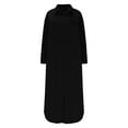asdoklhq Womens Spring Dresses Women's Fashion Turndown Collar Loose ...