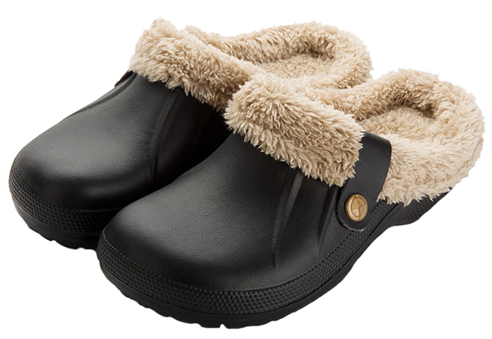 Mens Lined Clogs Waterproof Garden Shoes Winter House Slippers ...