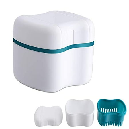 LepaiDenture Bath Case with Basket Denture Bath Cleaning Box Container ...