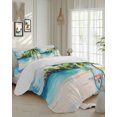 4 Piece Duvet Cover Set Full, Summer Beach Surfing Coconut Tree Soft ...