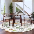 Round Rugs 5 Ft, Dinosaur Non Slip Area Rugs for Kitchen Bedroom ...