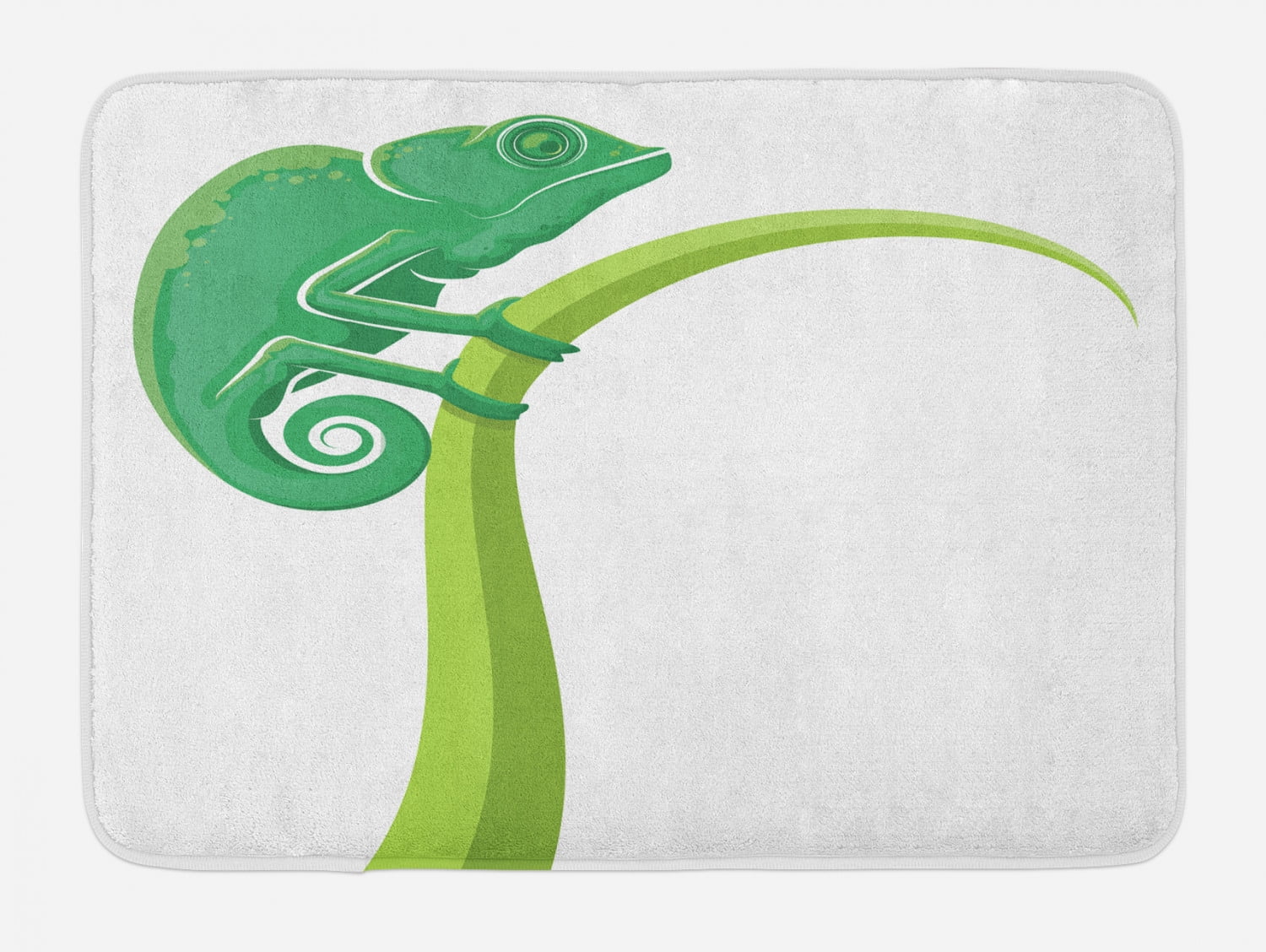 Reptile Bath Mat, Exotic Grumpy Lizard Holding onto Grass with Curled ...