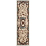 SAFAVIEH Classic Chandler Floral Bordered Wool Area Rug, Ivory/Light ...