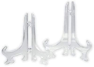 2pc Folding Clear Plastic Plate Stand Set - 2 Sizes Holds 5" and 7 ...