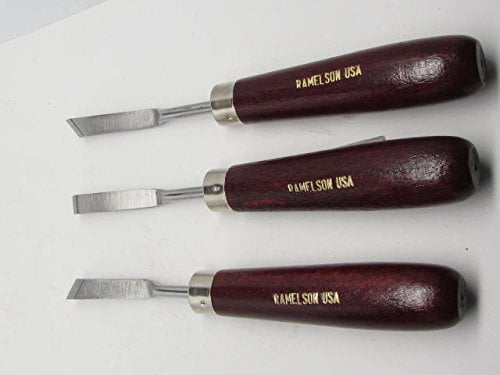 3pc Dog Leg Chisels Wood Carving Relief Cabinet Pattern Makers RAMELSON ...