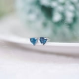 Blue Topaz Earrings, Natural Blue Topaz Oval Stud Earrings, December ...