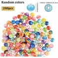 200Pcs Transparent Stripe Resin Beads Round Mixed Color 8mm Hole: 1.6 ...