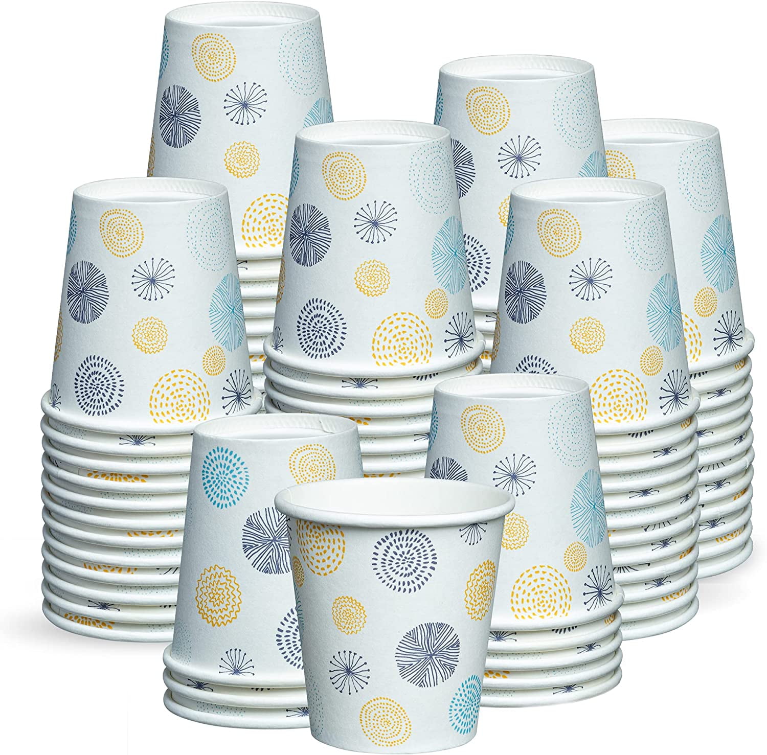 Comfy Package Small Paper Cups 3 Oz Floral Disposable Cups for Espresso ...
