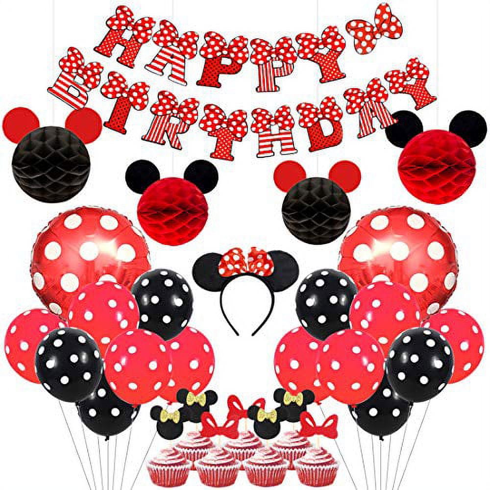 Red Minnie Mouse Birthday Banner