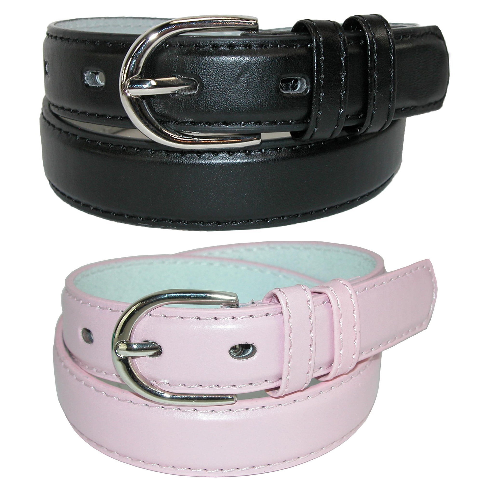 Click here for Ctm Kids Basic Leather Dress Belt (Pack Of 2 Color... prices