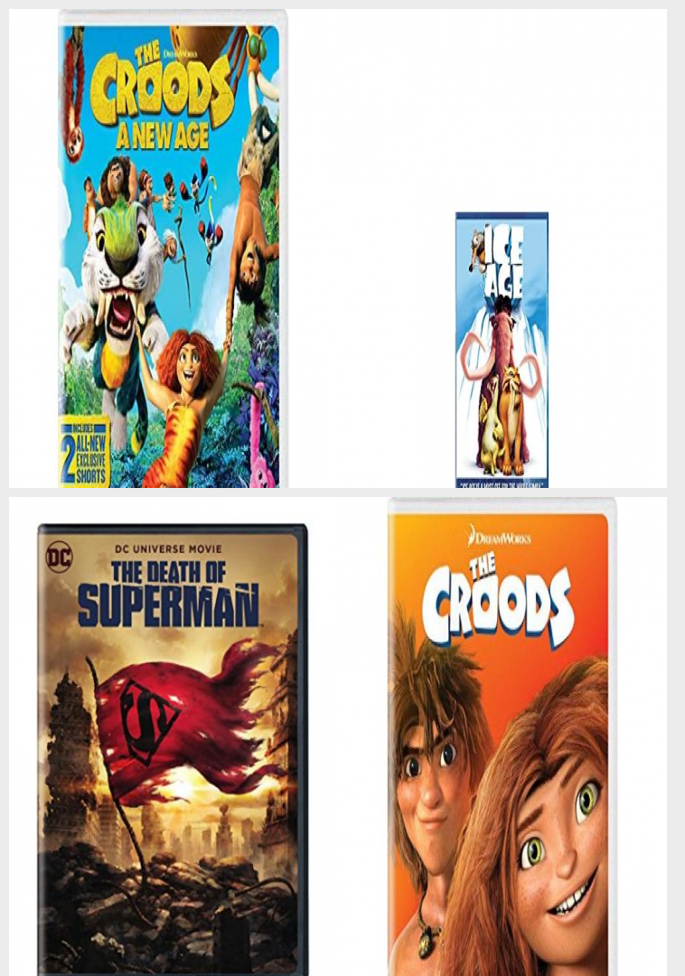 Children's 4 Pack DVD Bundle: The Croods: A New Age, Ice Age Single ...