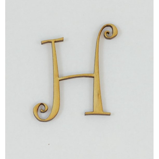 1 Pc, 4 Inch X 1/4 Inch Thick Wood Letters H In The Curlz Font Great ...