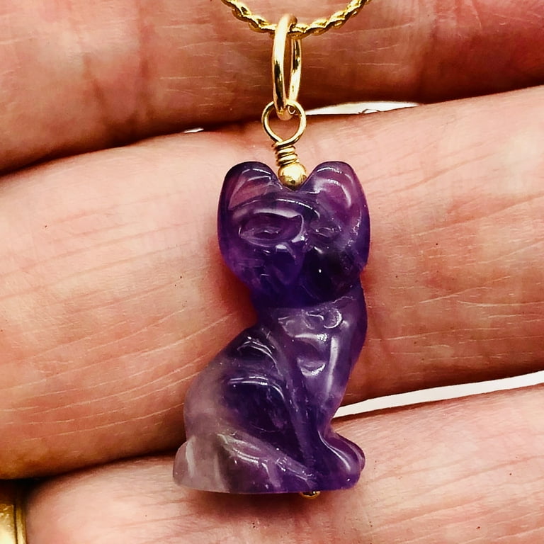 Amethyst cat necklace store