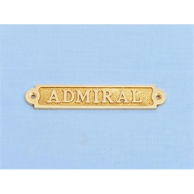 Hampton Nautical Solid Brass Admiral Sign, 5, Brass