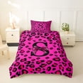 Feelyou Bow Alphabet S Twin Duvet Cover for Girls, Stylish Leopard ...