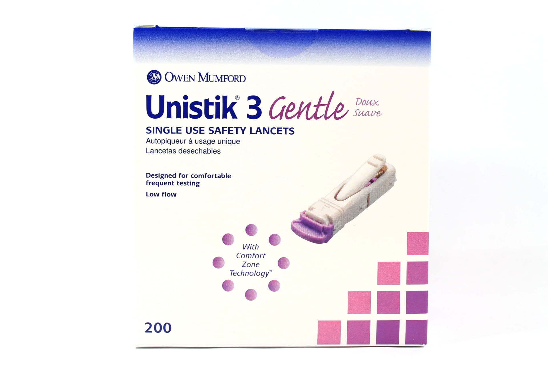 Owen Mumford AT1024 Unistik 3 Safety Lancet 30G 1.5MM Gentle - Box of ...
