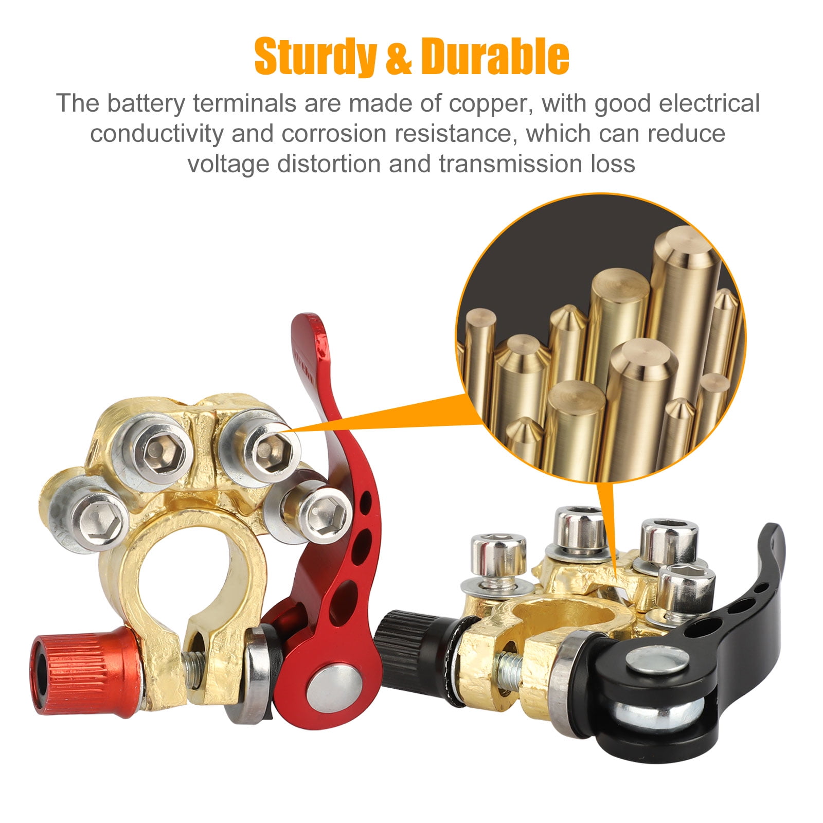 2pcs Battery Terminal Clamp Connectors, TSV Car Battery Cable Terminal ...