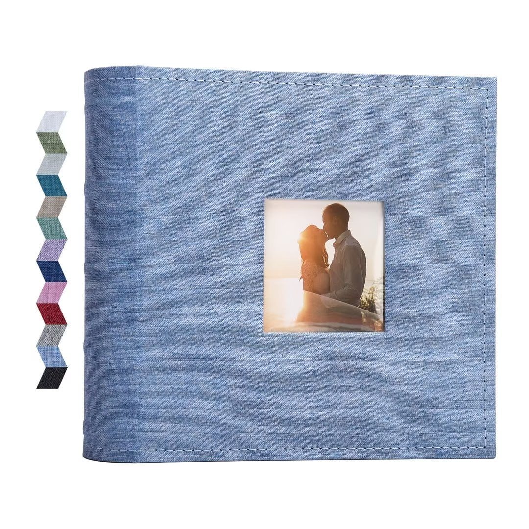 Vienrose Photo Album 4x6 200 Pockets Linen Frame Cover with Memo Areas ...