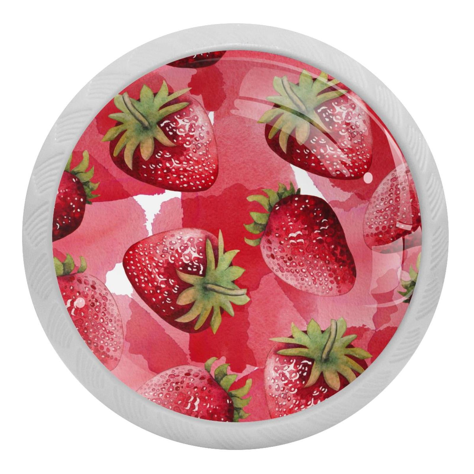 4PCS Round Strawberry Cabinet Fluorescence Knob Glowing in the Dark ...