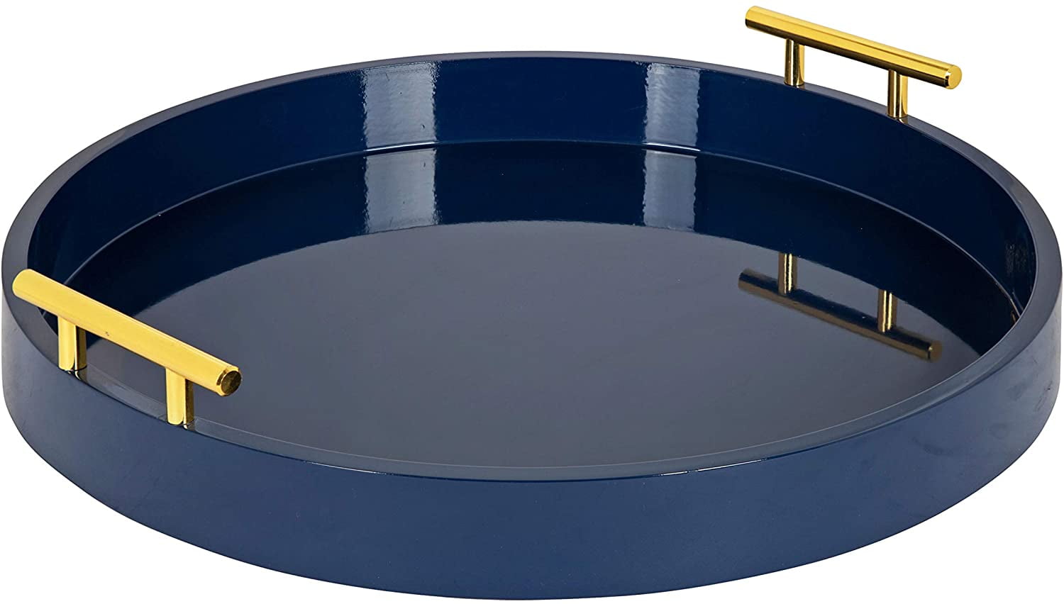 VICTOR Lipton Modern Round Tray, 18" Diameter, Navy Blue and Gold ...