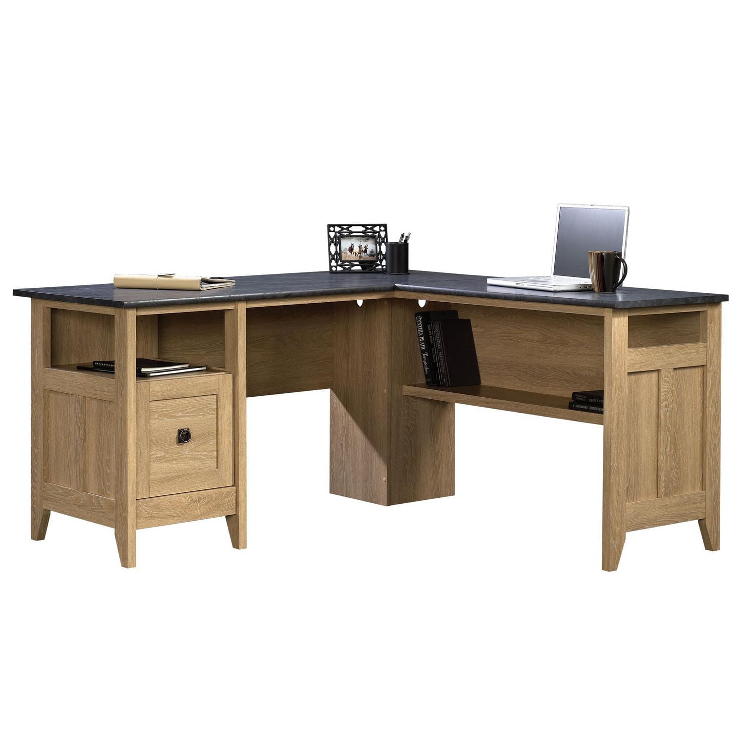 Click here for Sauder August Hill L-Desk In Dover Oak Finish prices