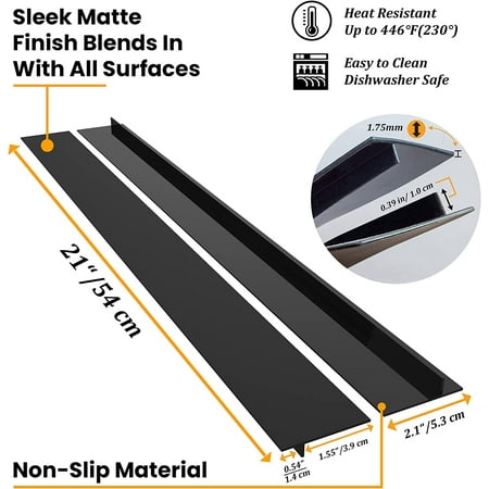 Kitchen Silicone Stove Gap Cover Heat Resistant Non-Slip Slit Filler ...