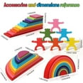 SSNTSY "40-Piece Wooden Rainbow Stack Set - Building Blocks for ...