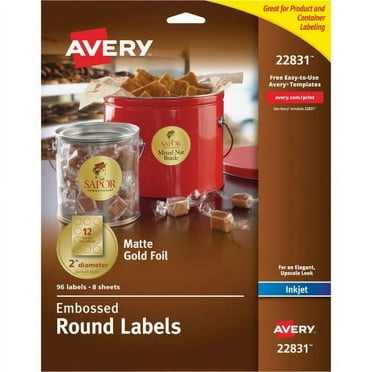 Avery Printable Round Labels, 2", Matte White, 300 Labels (22877 ...