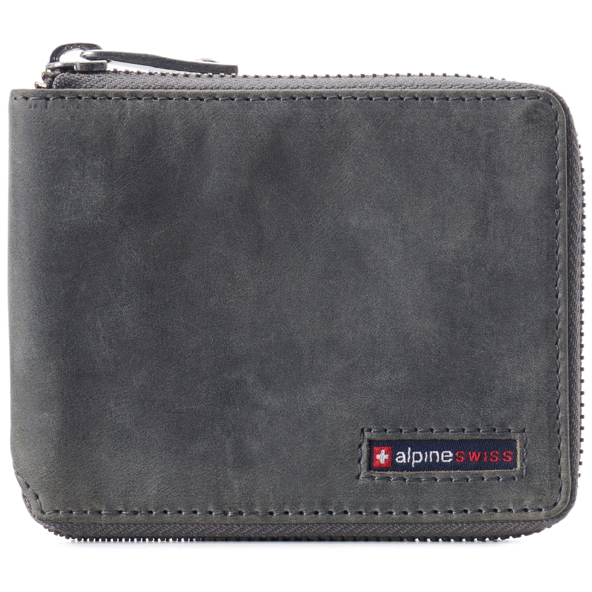 Alpine Swiss Zipper Bifold Wallet for Men Women RFID Protected Genuine ...