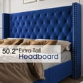 Papajet Platform Bed Frame Queen Size Velvet Upholstered Sleigh Bed