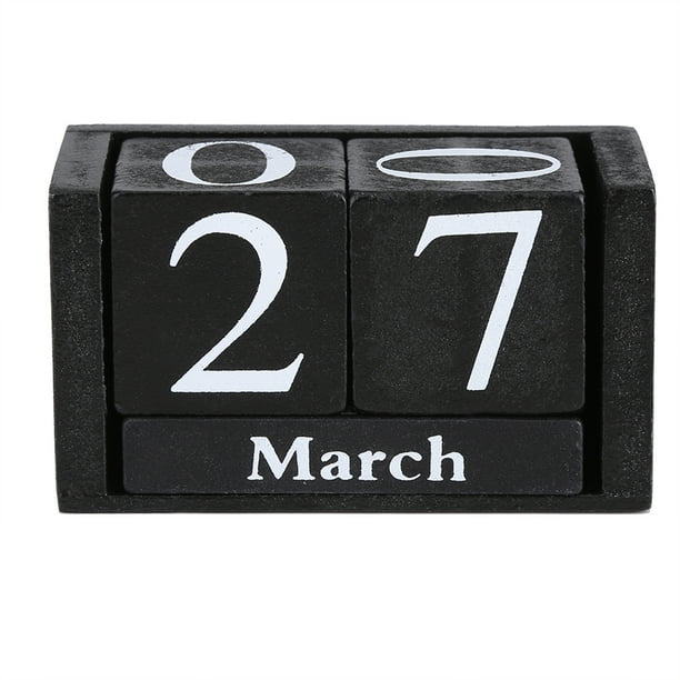 Retro wooden calendar block desk Wooden calendar calendar desktop ...