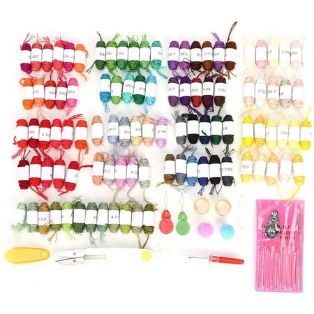 100 Colors Embroidery Thread Cross Kit, Stitch Hand Embroidery Floss ...