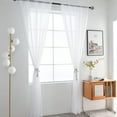 FYSGDF-Sheer White Curtains 4 Panels Rod Pocket Semi-Sheer Curtain 84 ...