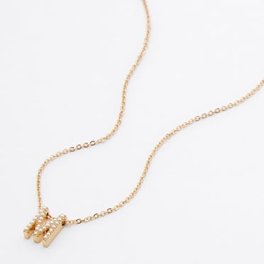 SuperJeweler M Initial Necklace In Heavy 14 Karat Rose Gold With Free ...