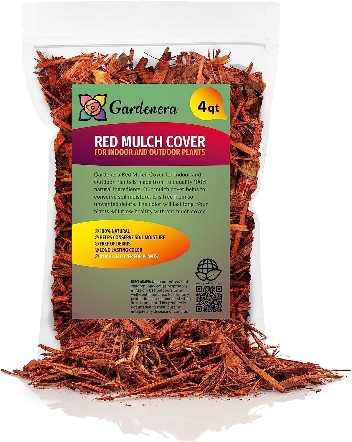 Gardenera Red Mulch, Retain Moisture, Promote Root Growth, 100% Natural ...