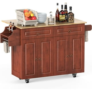 Rustic Farmhouse Counter Height Dining Kitchen Kitchen Island Prep ...