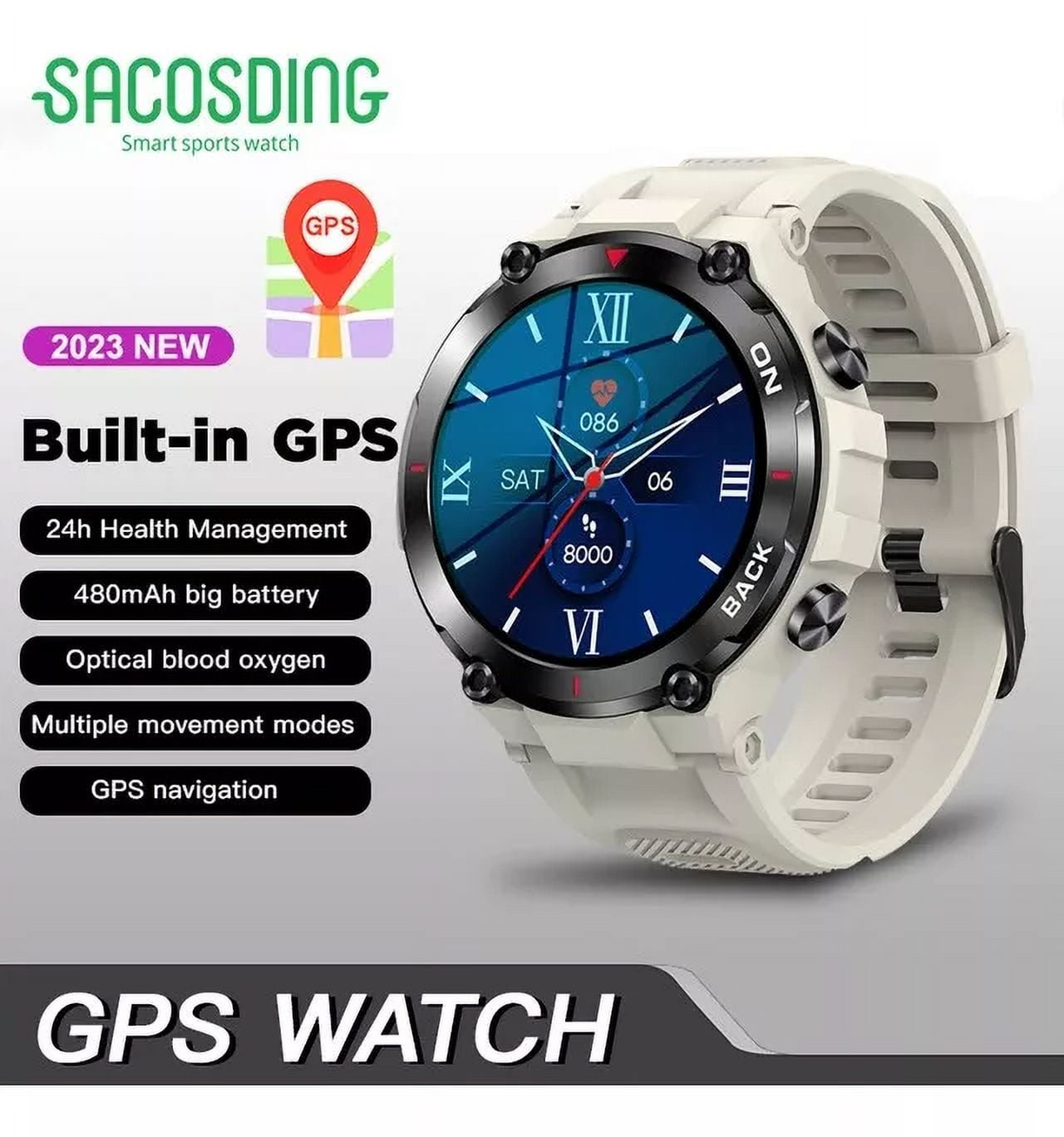 Relojes Inteligente 5atm Gps Hombres Impermeable Smart Watch Color De ...