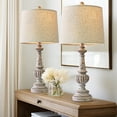 "Oneach Farmhouse Table Lamp Set of 2, Rustic Resin Bedside Lamps, 24.5 ...