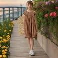 Bovxnpu Summer Girls Dresses, Girls Short Sleeve Crew Neck Chest Ruched ...