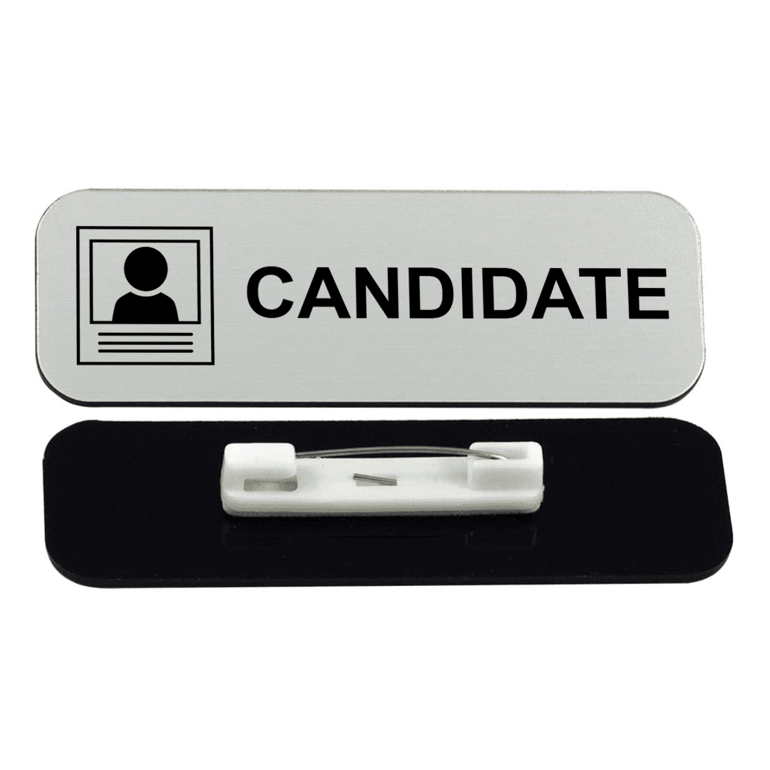 Candidate 1 x 3" Name Tag/Badge, Silver, (3 Pack) - Walmart.com