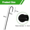 16 inch Rebar Stakes J Hook Heavy Duty Galvanized Metal Stakes for ...
