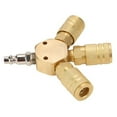 Brass 1/4 Inch 3-Way Air Compressor Coupler Adapter for Pneumatic ...
