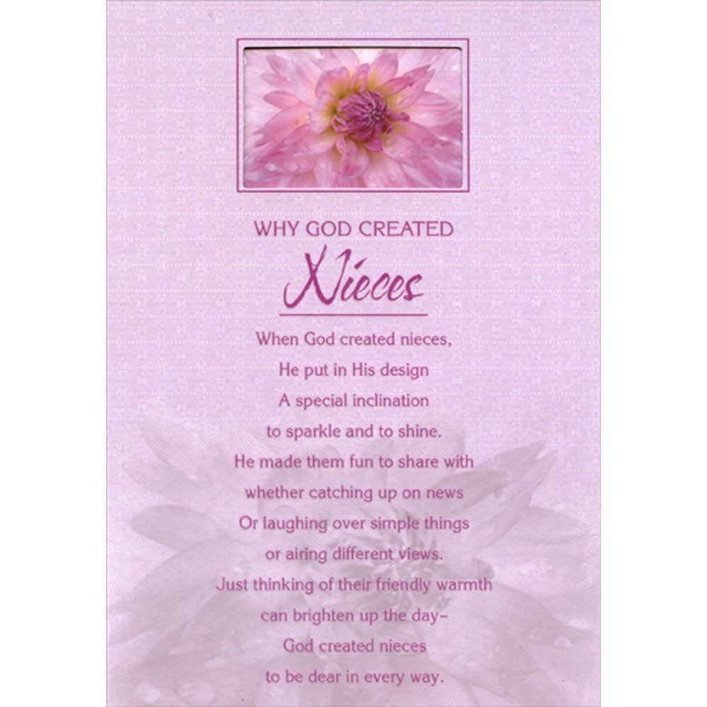 Designer Greetings Why God Created Nieces Religious Birthday Card